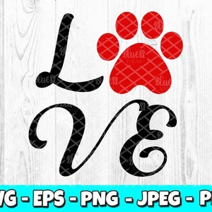 Love Paw Cursive Svg Cursive Paw Svg Heart Svg Pet Svg - Etsy