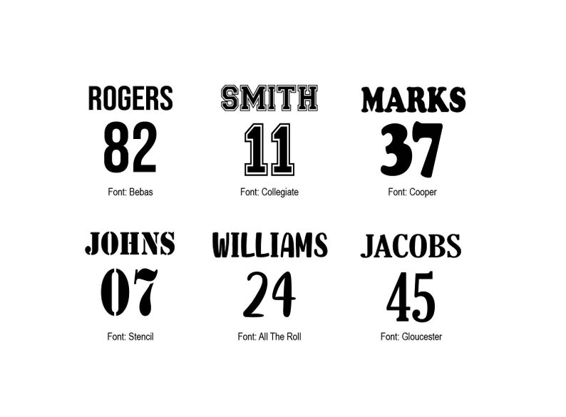 Jersey Name and Number Iron on Jersey Football Name and - Etsy