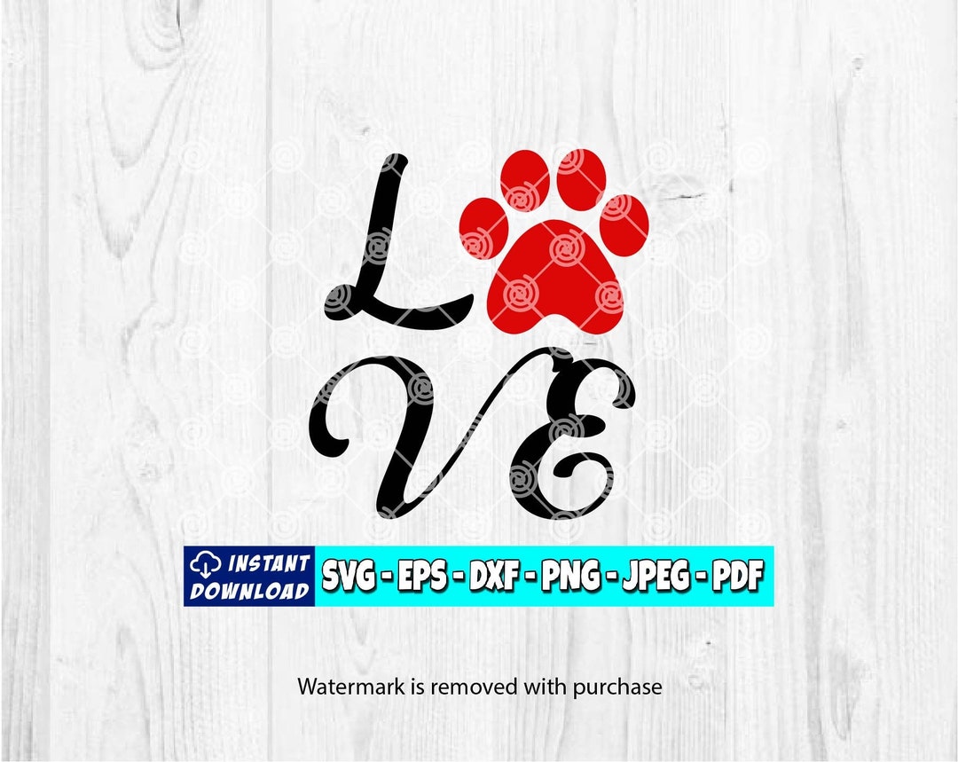 Love Paw Cursive Svg | Cursive | Paw Svg | Heart Svg | Pet Svg | Cricut ...