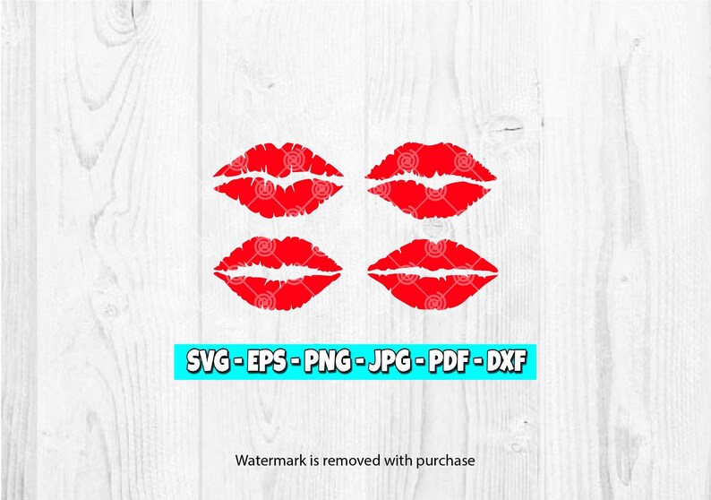 Red Lips SVG Clipart: Valentine's Day Kiss (digital Download) - Etsy ...