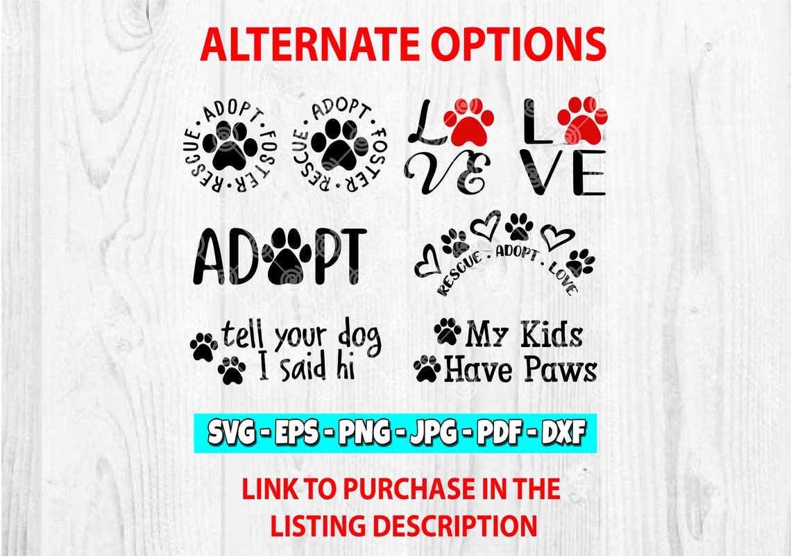 Adopt SVG Foster Svg Rescue Svg Dogs Cats Pet Svg - Etsy