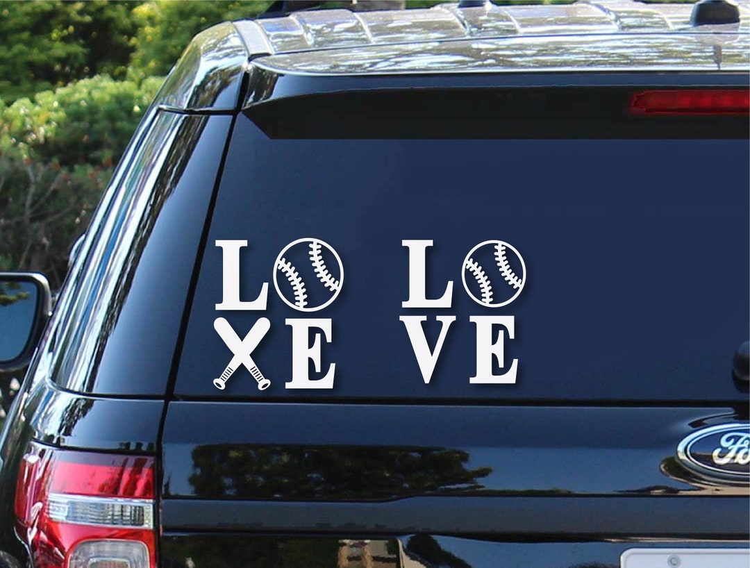 Baseball Love Car Decal: Baseball Player, Bat, Truck, Laptop - Etsy