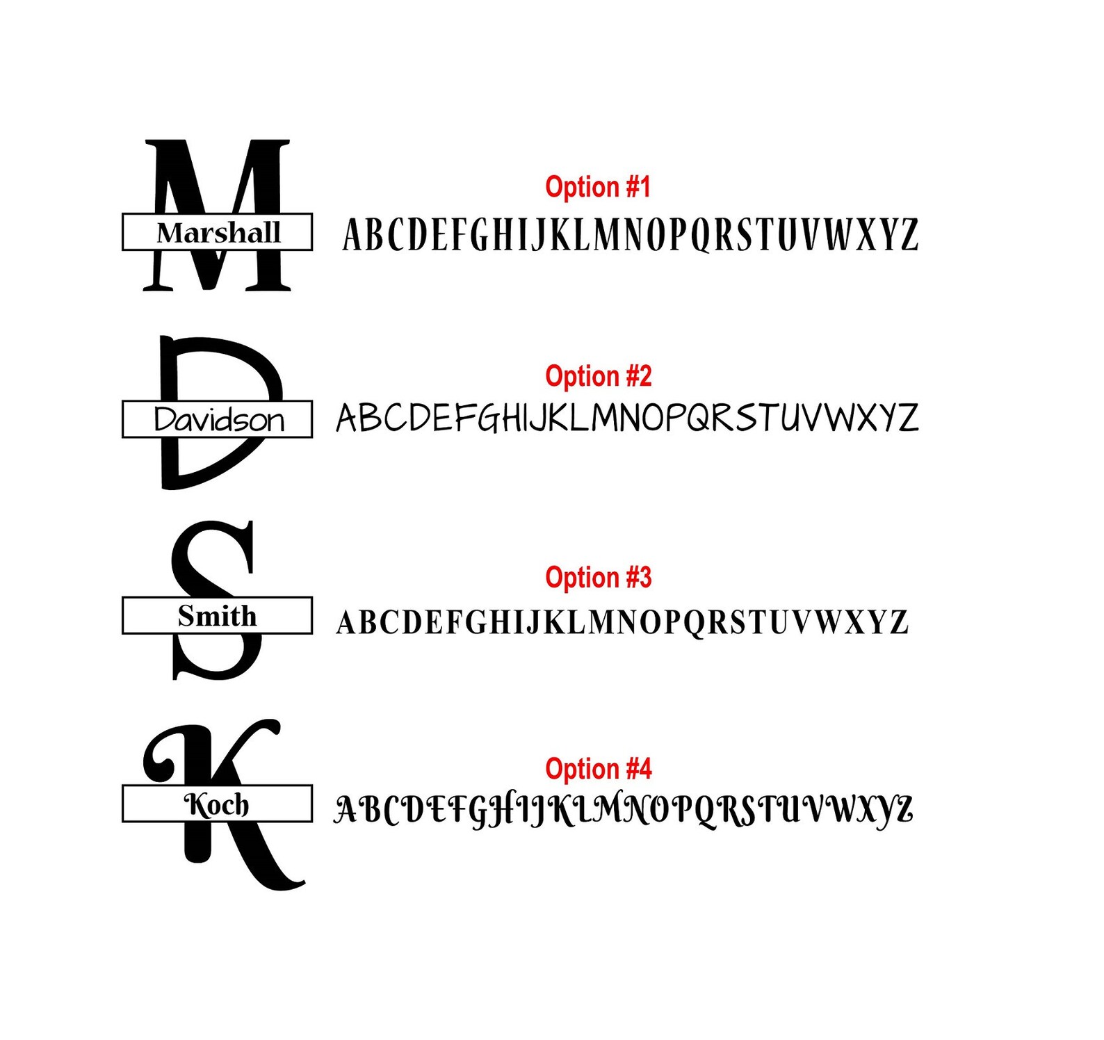 Monogram Decal | Split Monogram | Custom Decal | Custom Word | Name ...