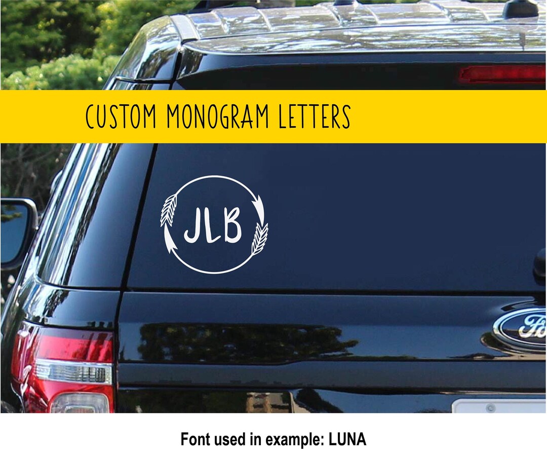 Tribal Arrow Monogram Decal: Custom Initial Vinyl Decal - Etsy