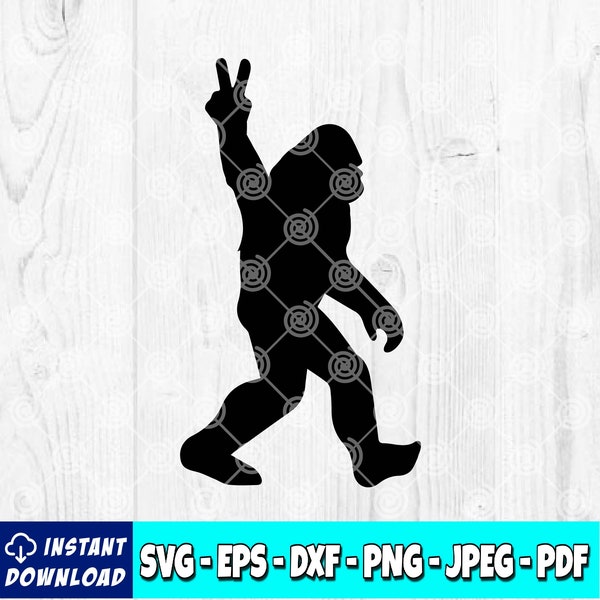 Bigfoot Peace Sign Svg - Etsy