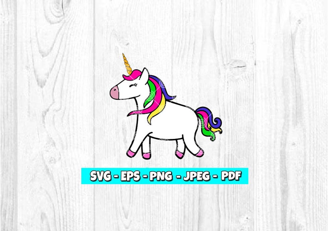Unicorn Clipart: Rainbow Kids SVG, PNG, PDF (digital Download) - Etsy