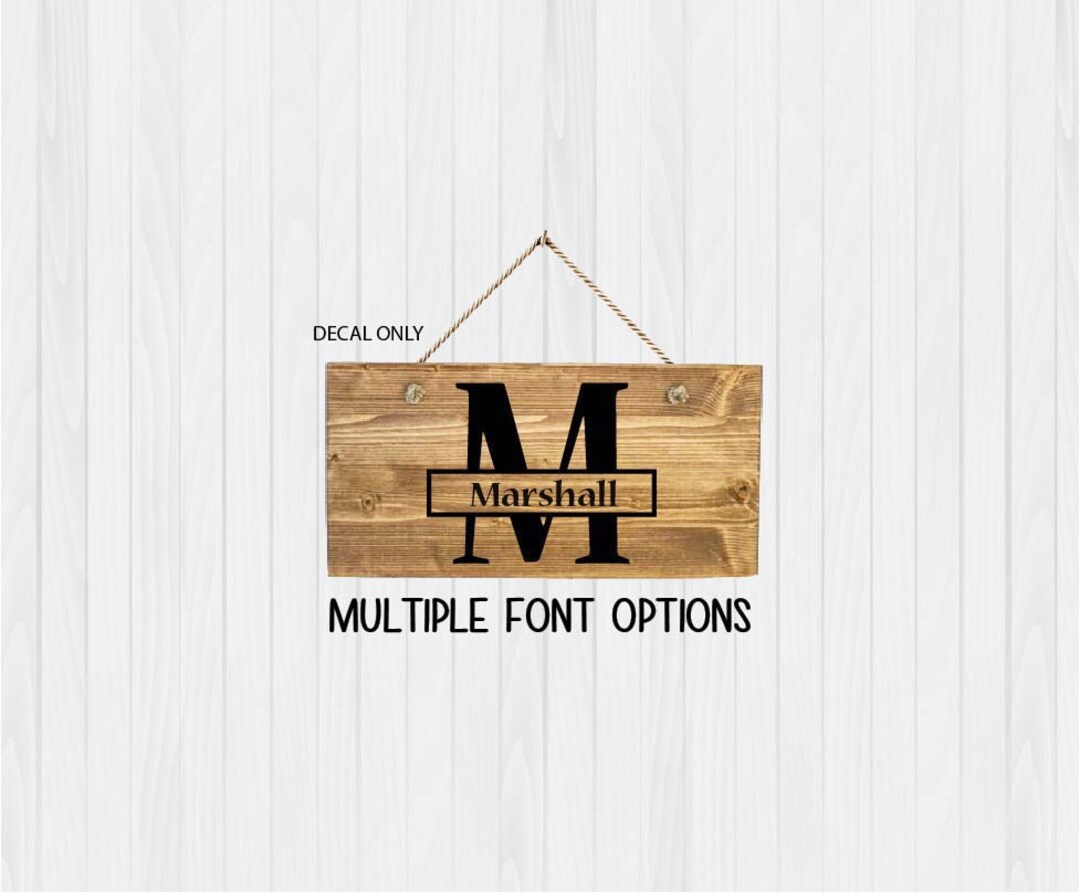 Monogram Decal | Split Monogram | Custom Decal | Custom Word | Name ...
