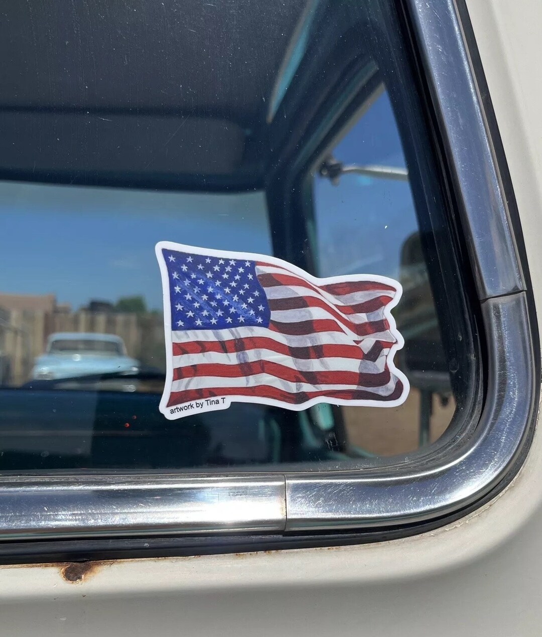American Flag Sticker, Flag Decal, USA Flag, America, Truck Sticker ...