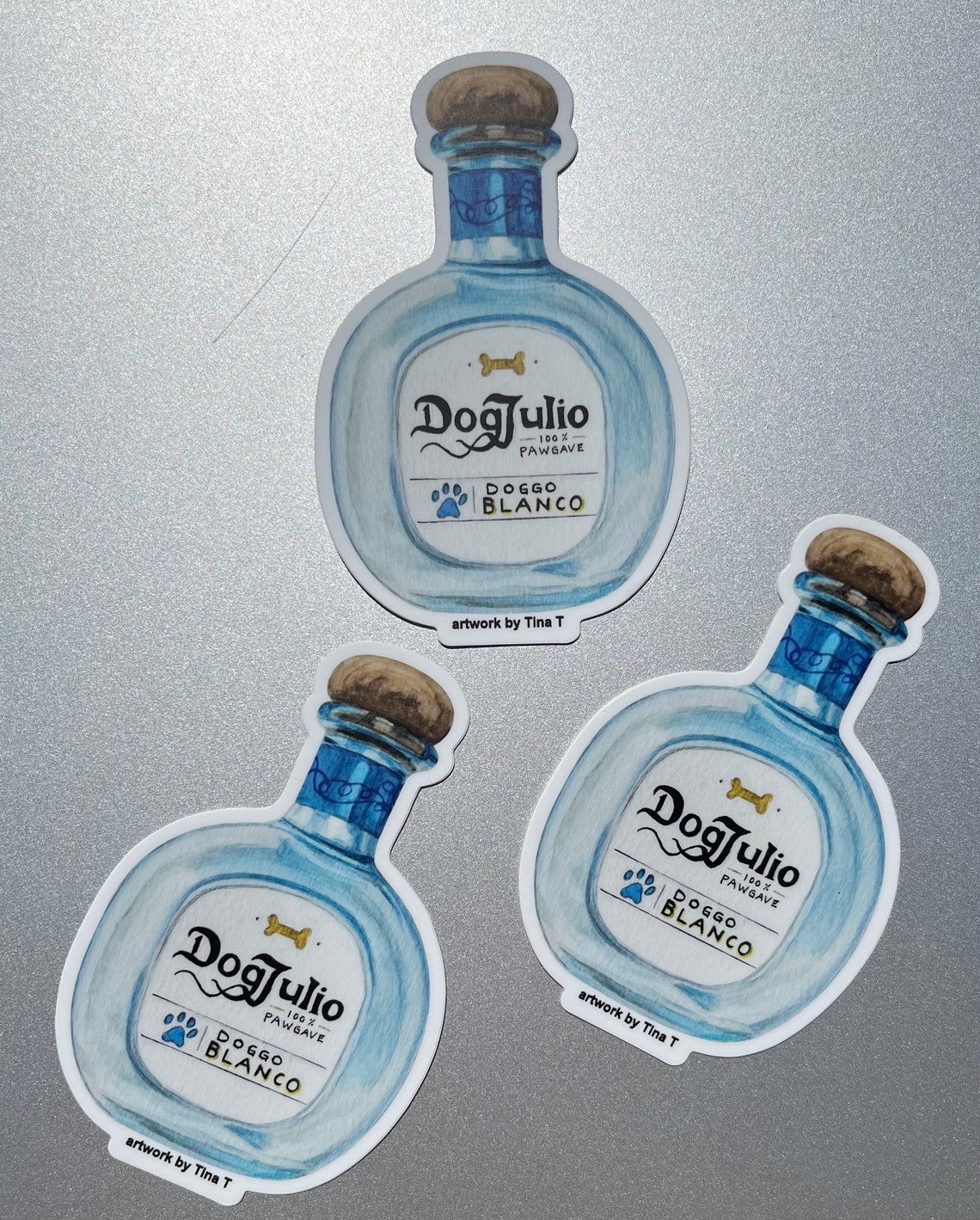 Dog Julio Tequila Sticker: Watercolor Doggo Blanco Vinyl Decal - Etsy