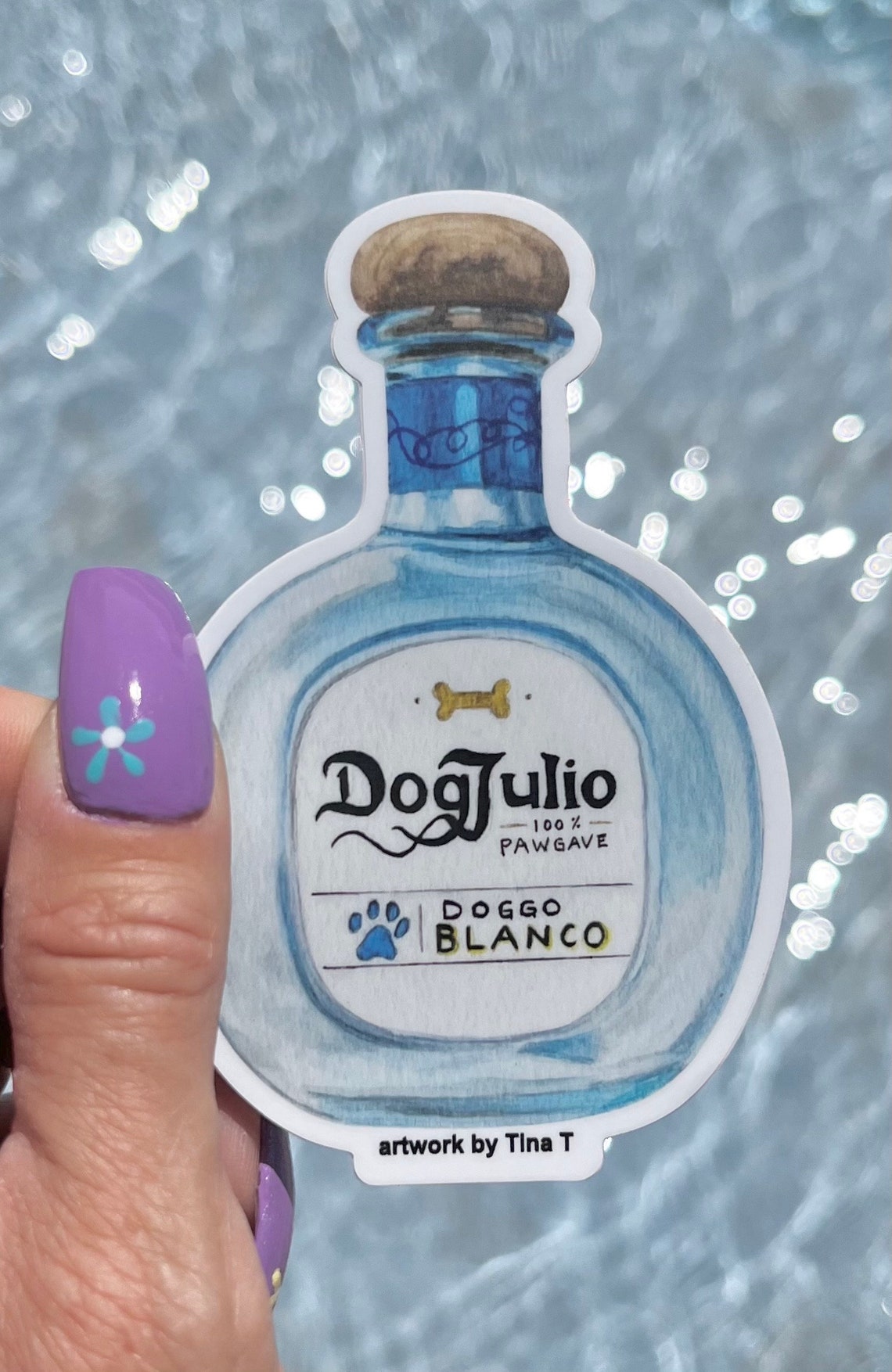 Dog Julio Tequila Sticker: Watercolor Doggo Blanco Vinyl Decal - Etsy