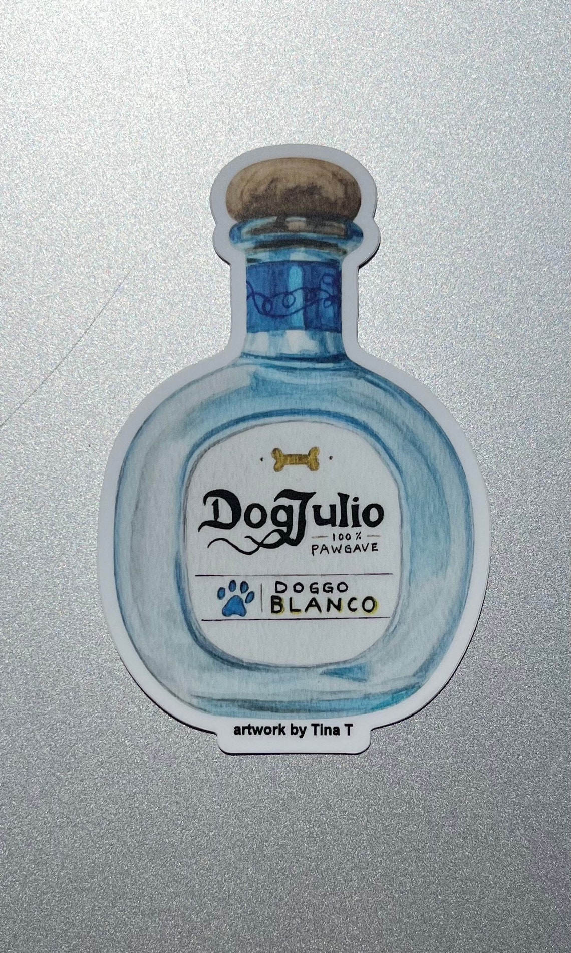 Dog Julio Tequila Sticker: Watercolor Doggo Blanco Vinyl Decal - Etsy