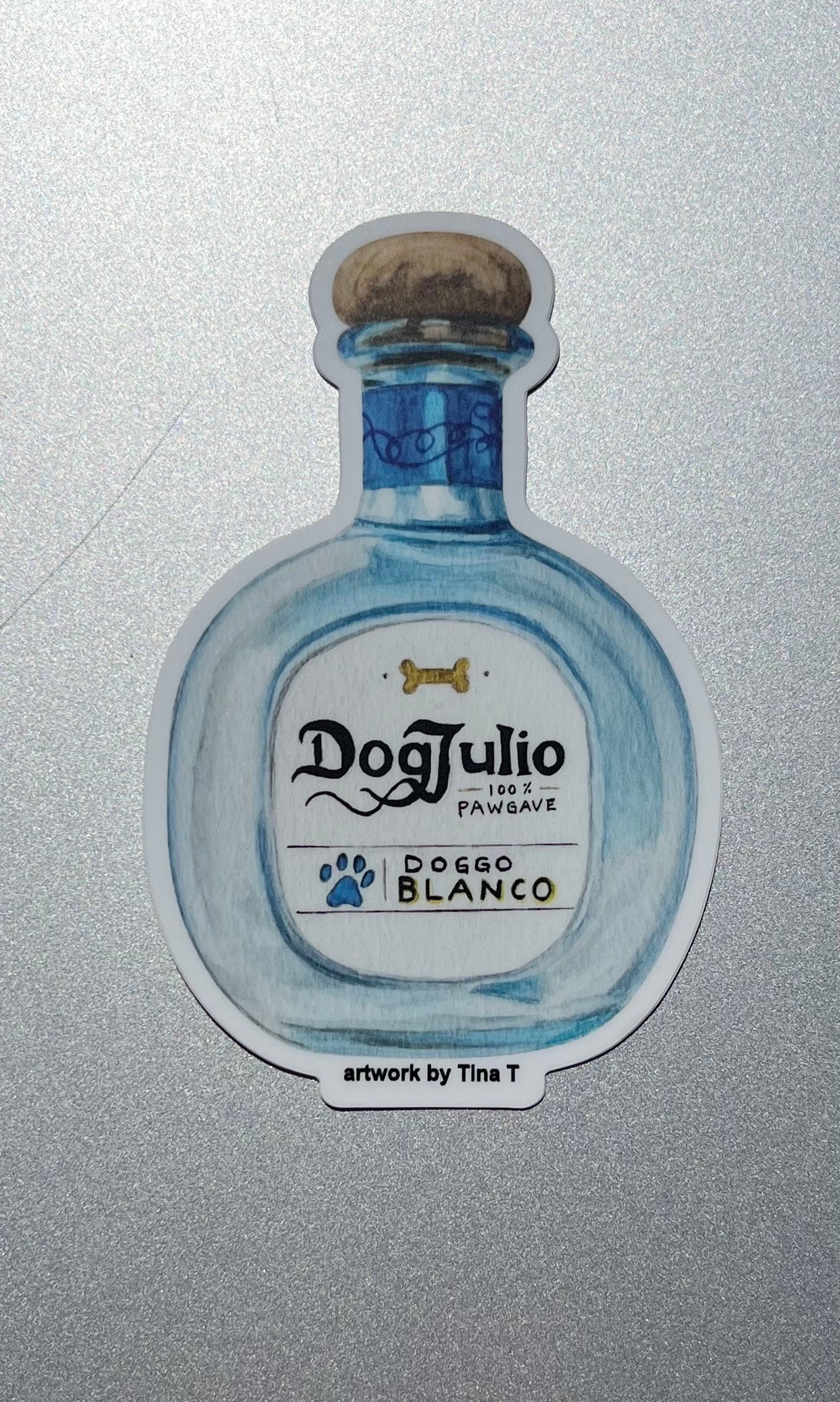 Dog Julio Tequila Sticker: Watercolor Doggo Blanco Vinyl Decal - Etsy