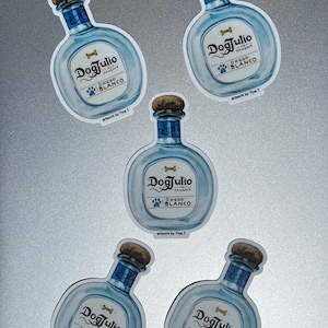 Dog Julio Tequila Sticker: Watercolor Doggo Blanco Vinyl Decal - Etsy