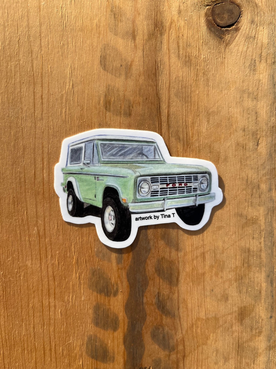 Early Ford Bronco Sticker: Green Vintage Truck Watercolor Art - Etsy