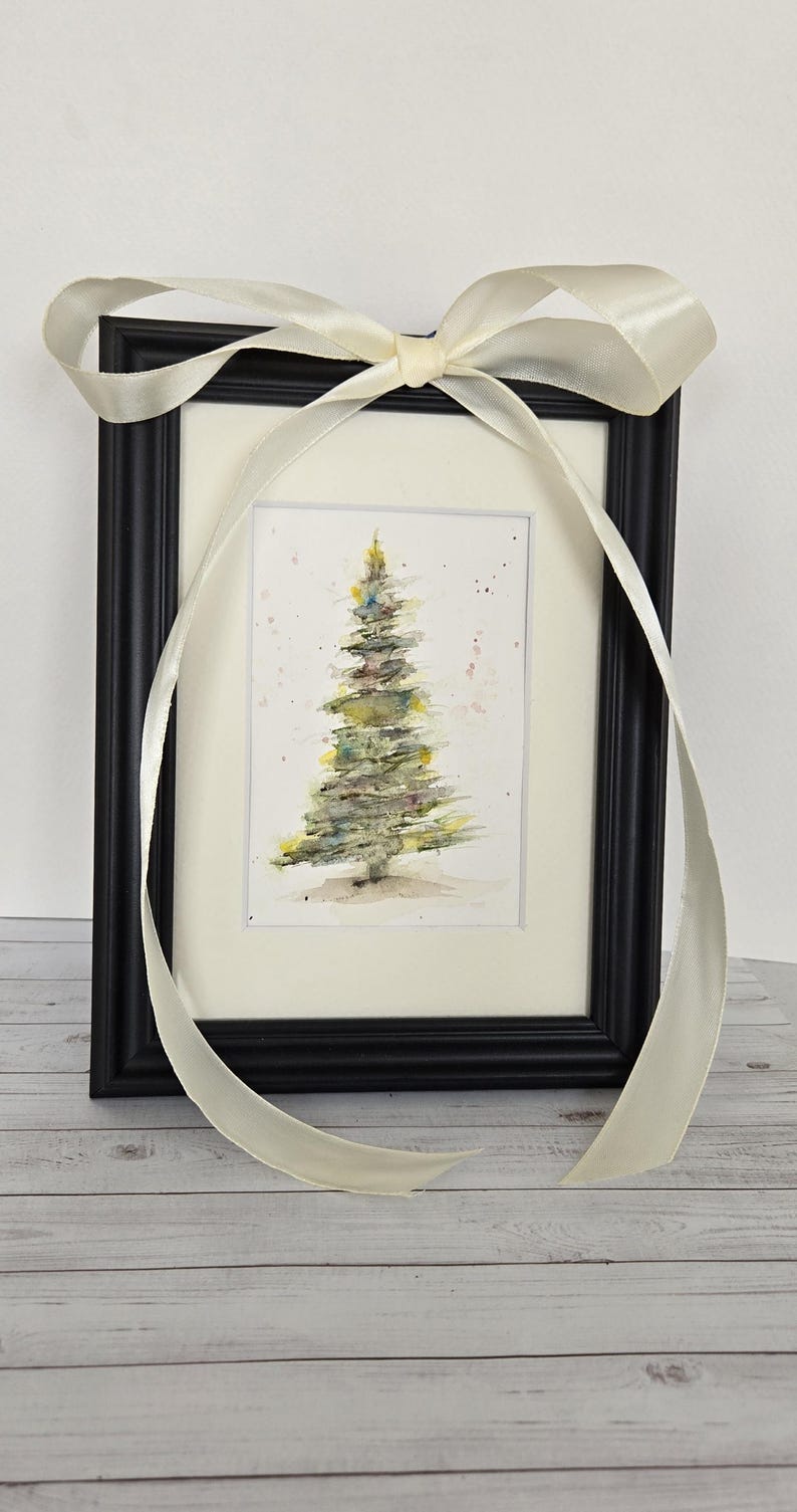 Original Hand-painted, Watercolor Paintings of Abstract Evergreen Trees ...