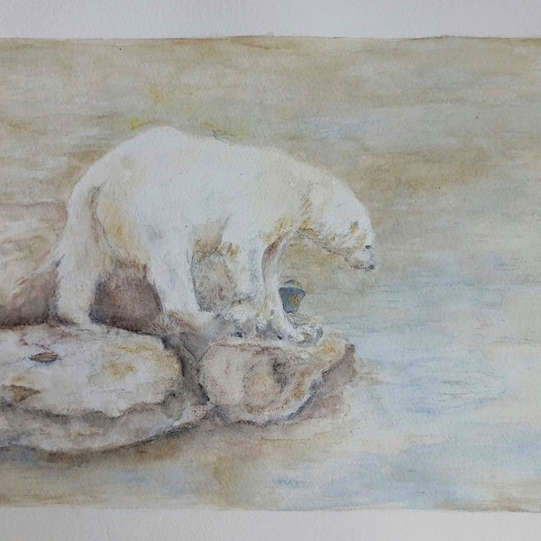Polar Bear Painting - Etsy