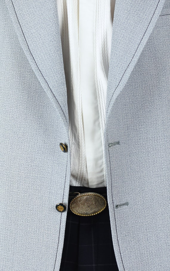 1970s Pale Blue Fleck Summer Weight Unstructured Mens… - Gem