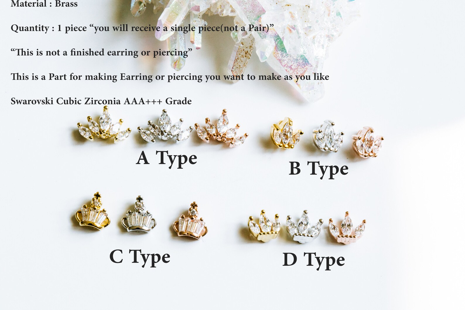 Cute Teardrop Bridal Mermaid Cz Cubic Zirconia Crystal - Etsy