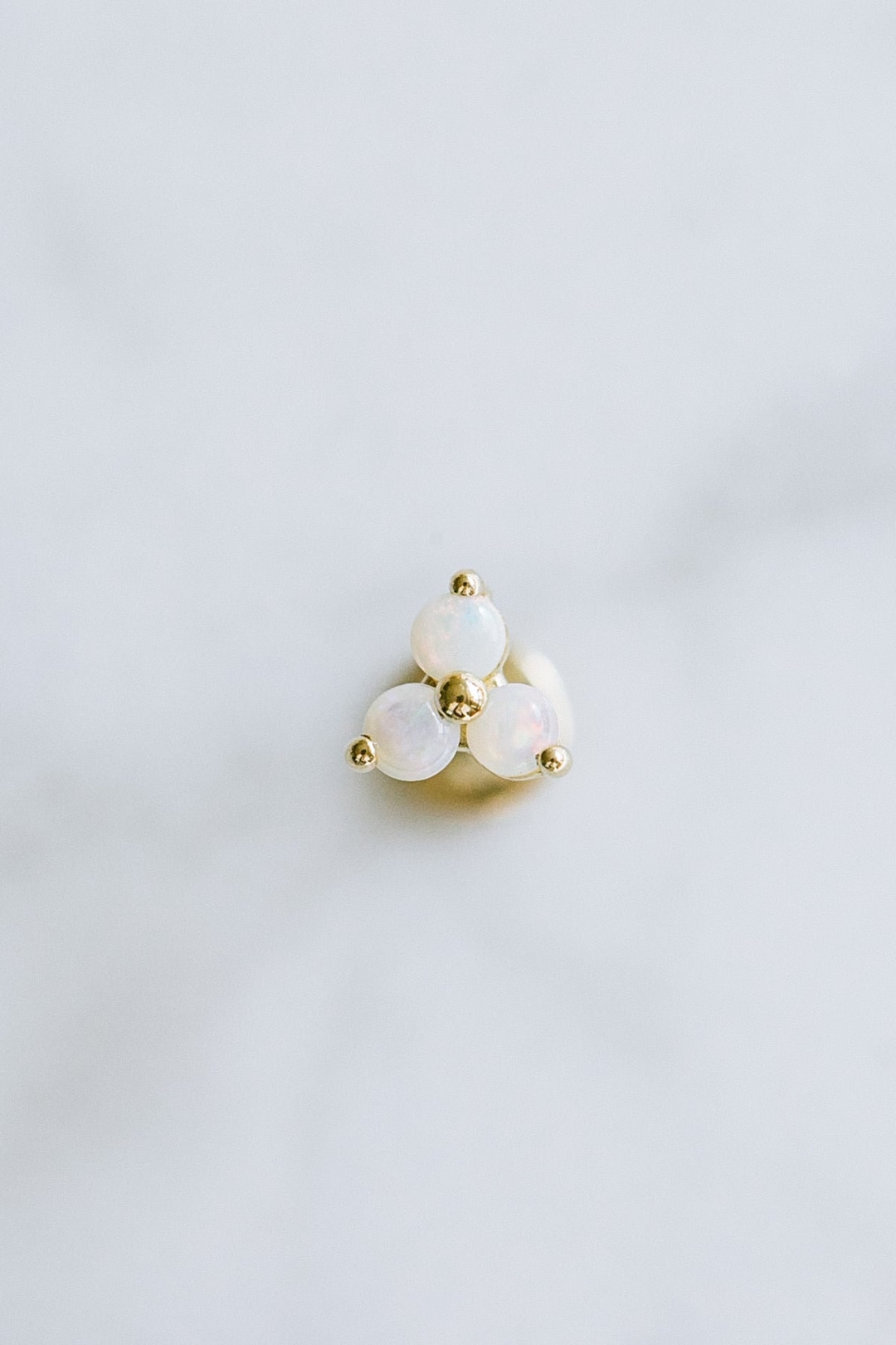 14K Solid Gold Cartilage Helix Tragus Inner Conch Triangle Trinity ...