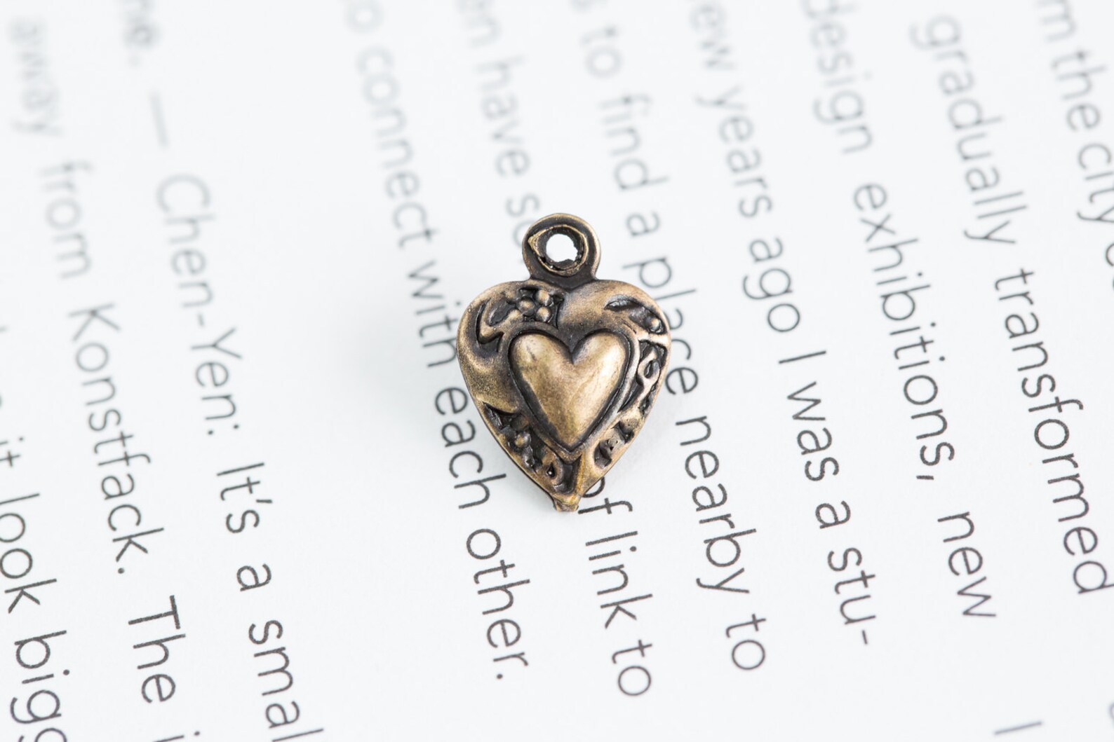 Heart Charmheart Heart Pendant Brass Charm Beading | Etsy