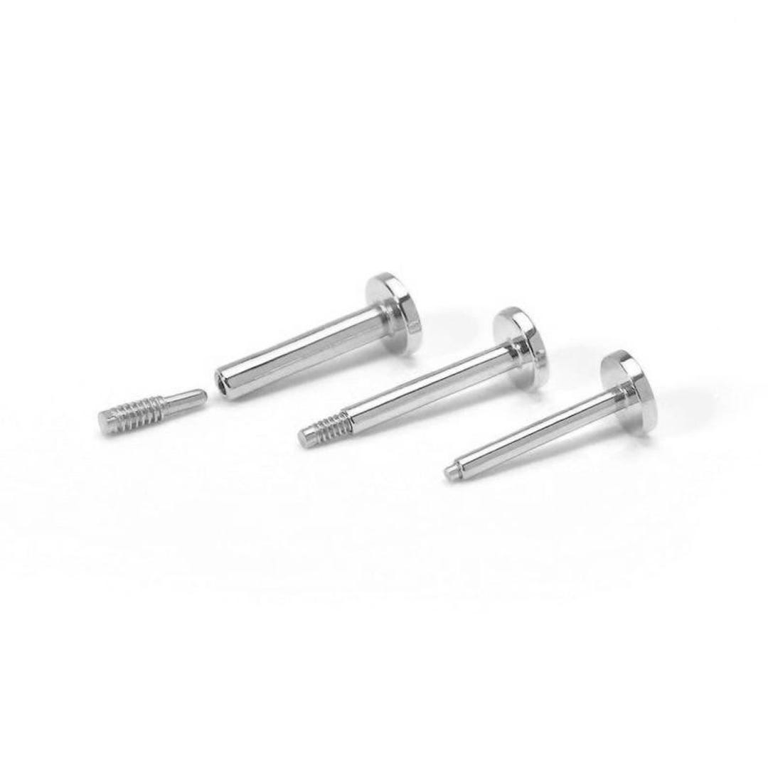 925 Sterling Silver Flat Back Internally Threaded Labret Post Backing ...