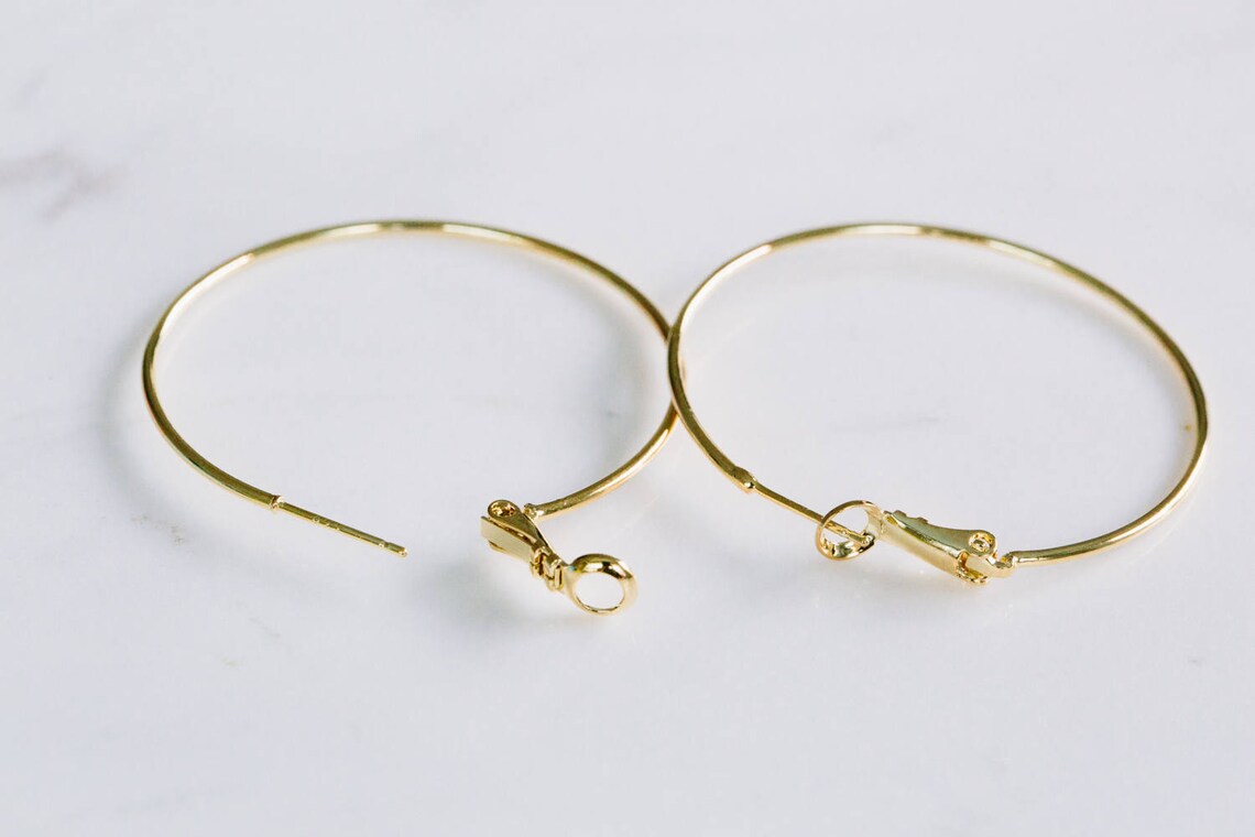 4pcs 40mm Hoop Earringsgold Hoop Earringssilver Hoop - Etsy