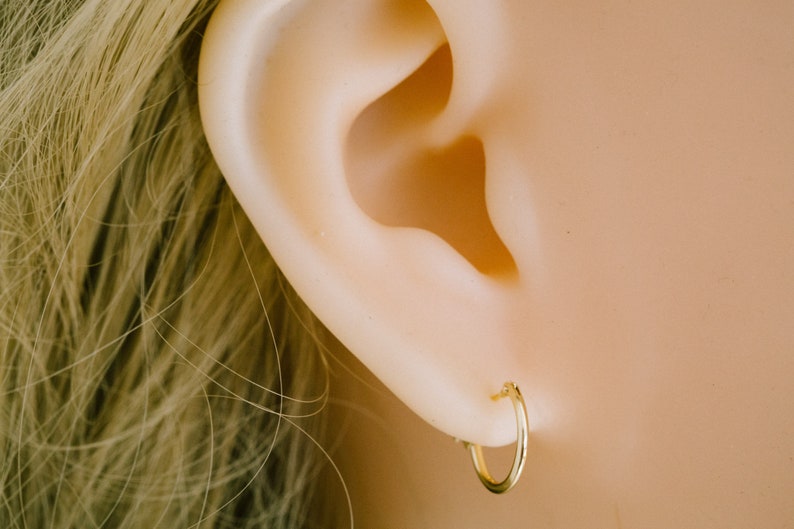 1PCS 20G 14k Solid Real Gold Open Round Hoop Small Circle Ring - Etsy