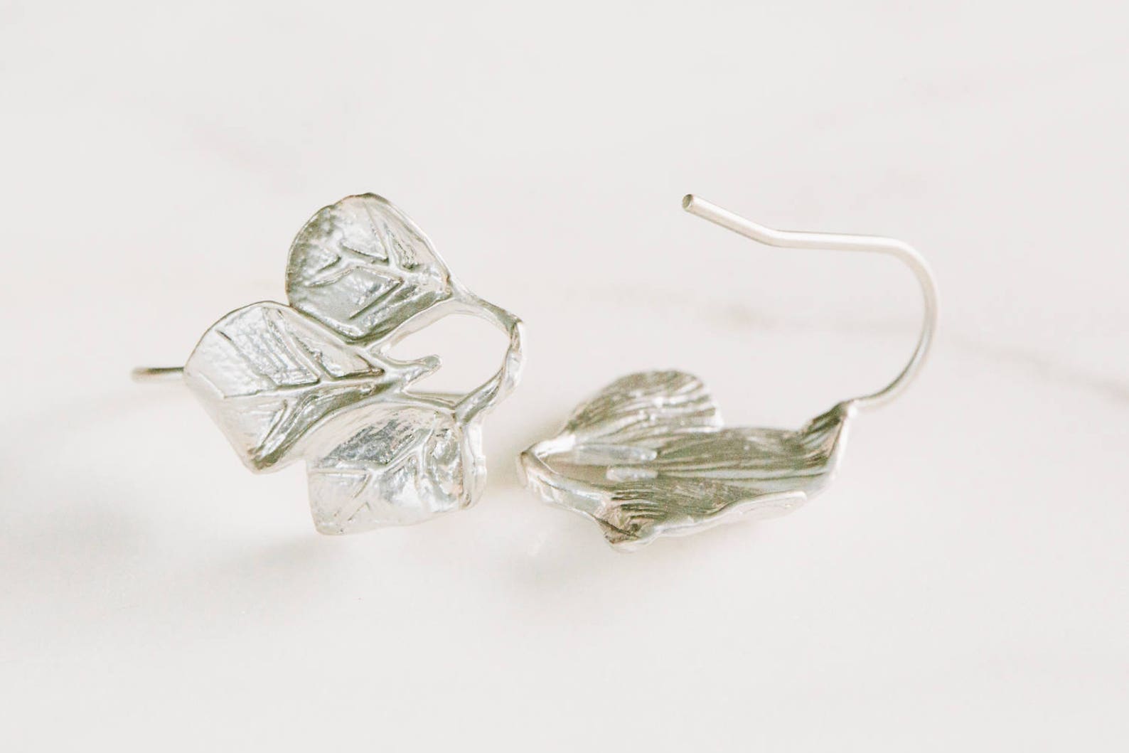 2pcs Matt Leaf Dangle Drop Hooks Earringsleaf Jewerlyleaf - Etsy