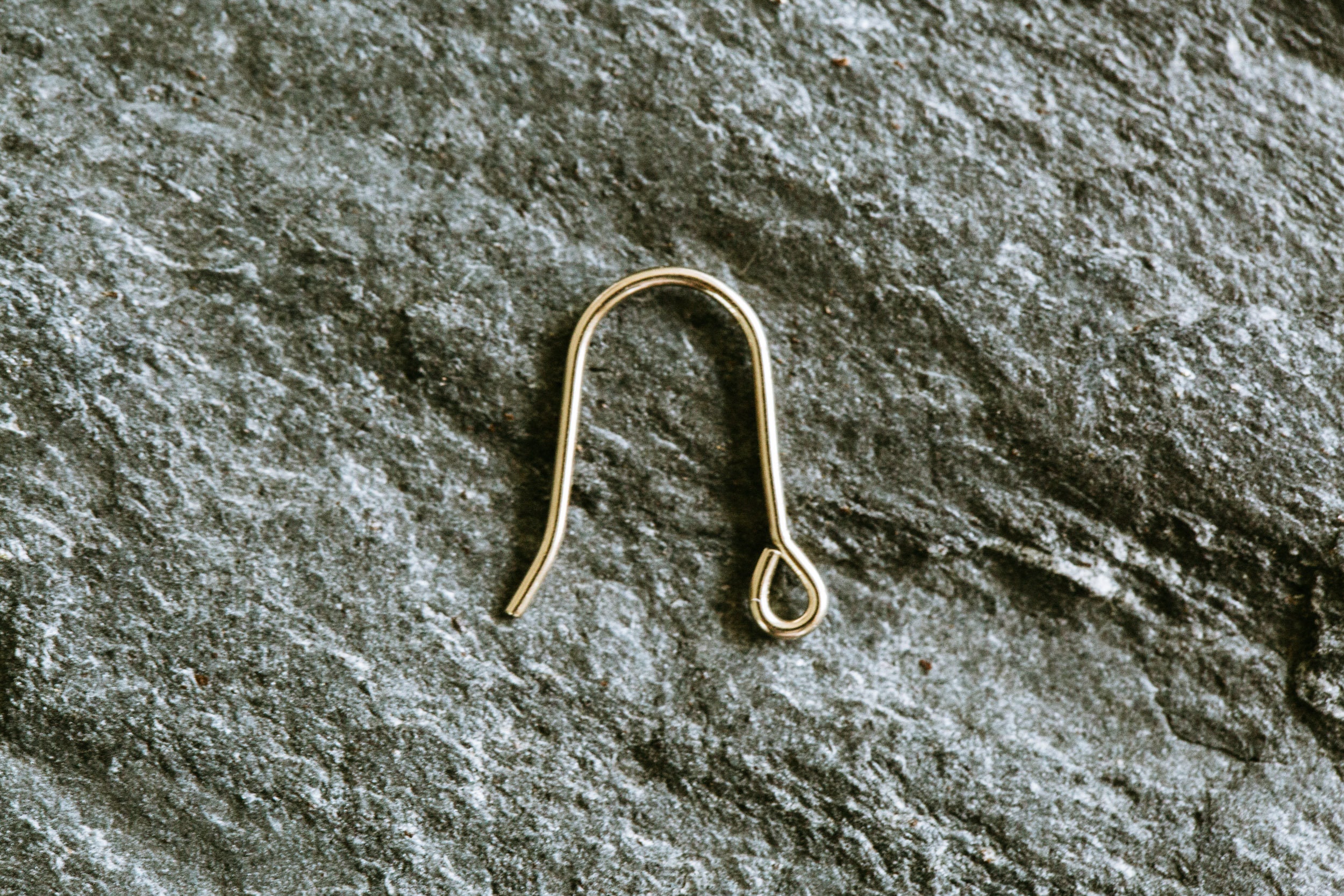 14k Real Solid Gold Round Drop Dangle Fish Hooks Hoop Ear Studs Earring ...