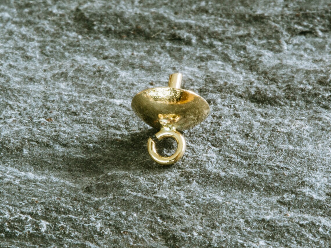 1pcs 14K Real Solid Gold Made Round Circle Jewelry Drilled Pearl ...