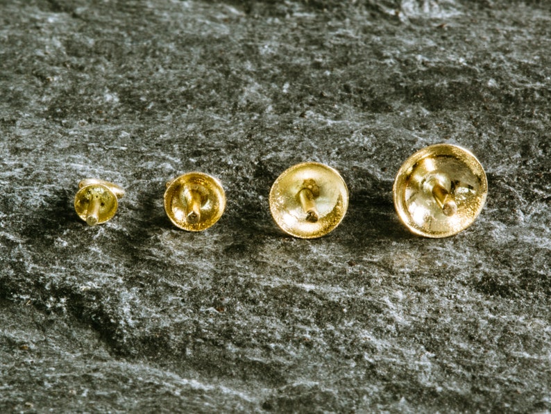 1pcs 14K Real Solid Gold Made Round Circle Jewelry Drilled Pearl ...