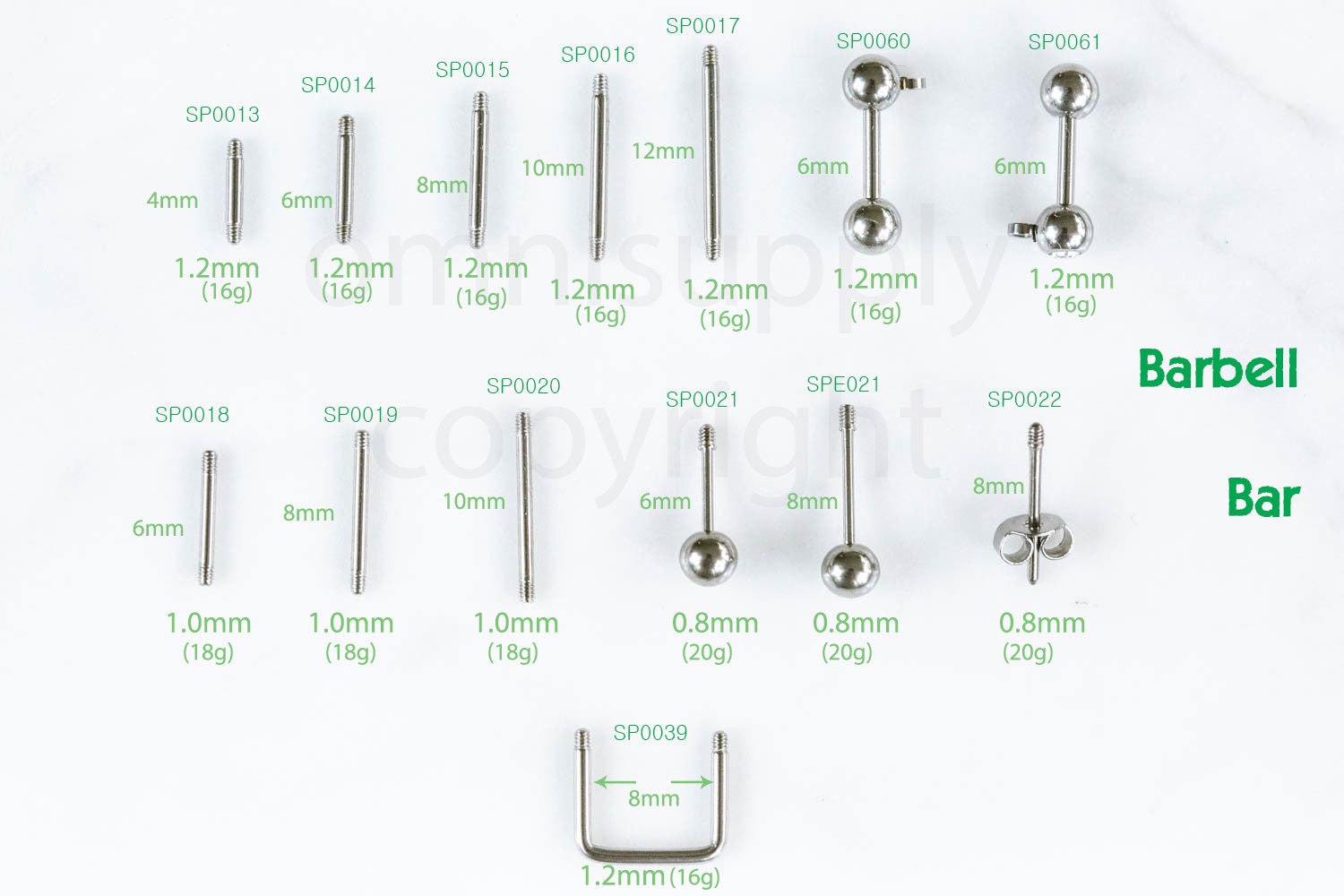 Labret Piercing Ball 16g 316L Stainless Steel Labret Flat - Etsy