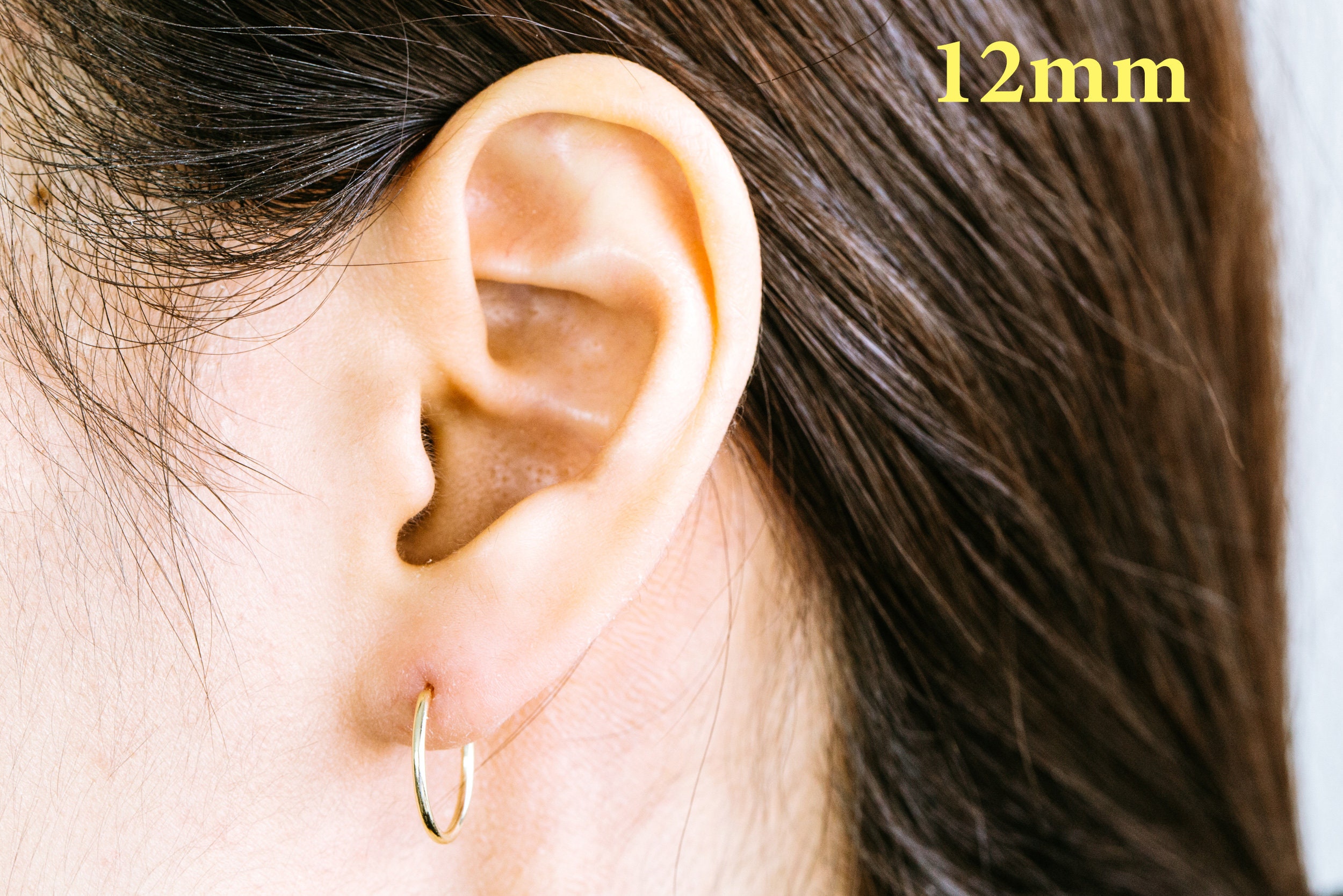 1pcs 14K Real Solid Yellow Gold Jewelry Open Round Circle Ear | Etsy