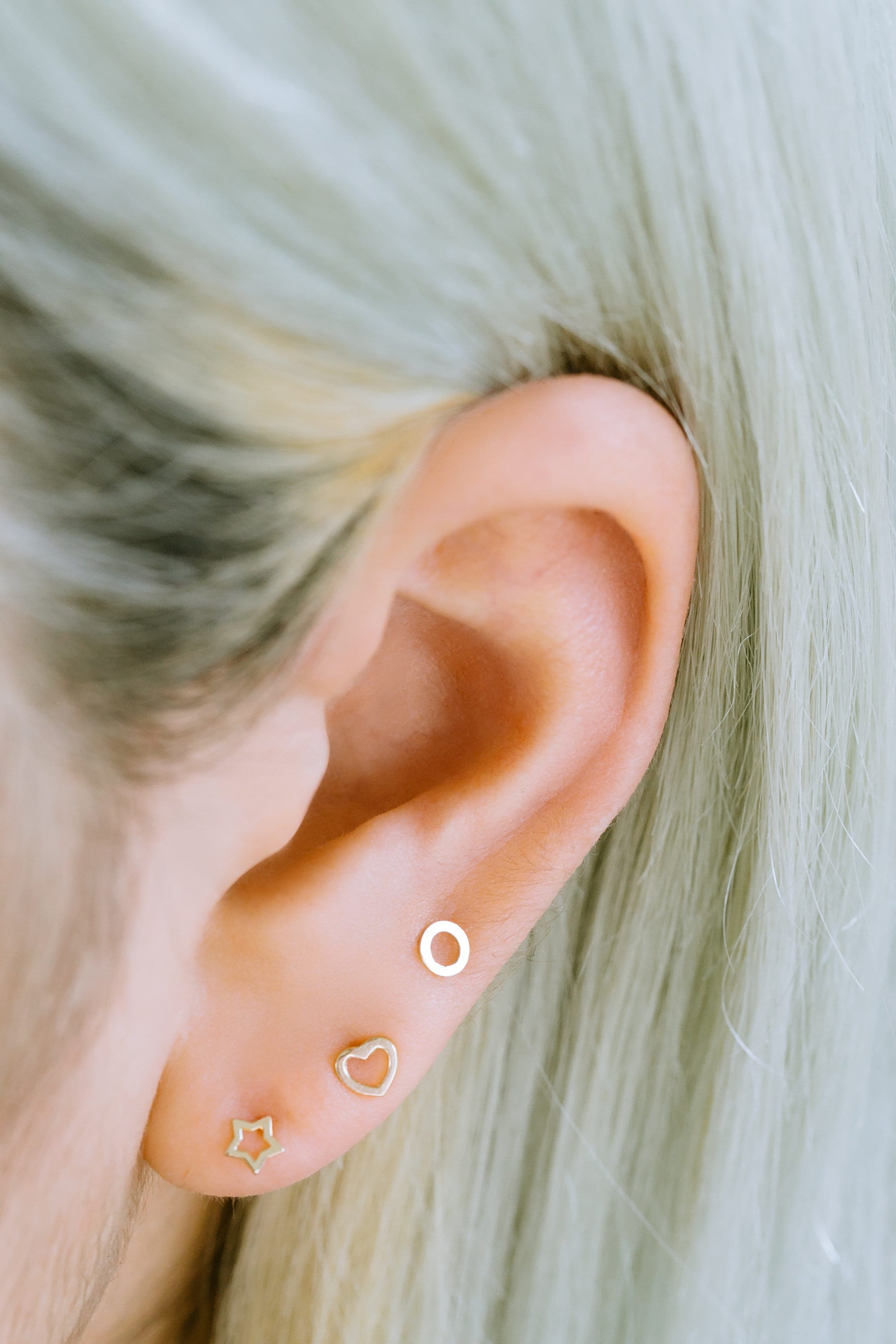 14K Real Solid Gold Forward Helix Cartilage Tragus Inner Conch | Etsy