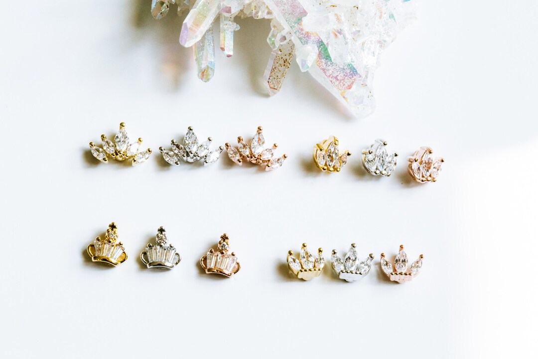 Cute Teardrop Bridal Mermaid Cz Cubic Zirconia Crystal Cartilage Daith ...