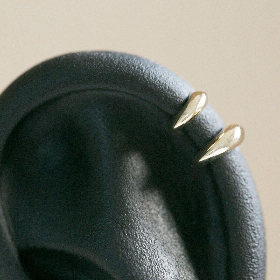 14K Gold Tragus Cartilage Helix Dinosaur Claw Internally Threaded Flat ...