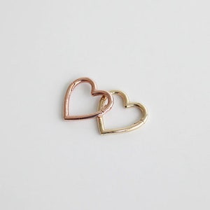 14K 18k Solid Gold Minimalist Heart Tragus Cartilage Snug Rook Helix ...