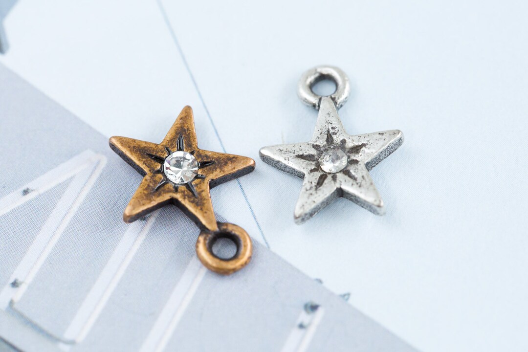 Star Charm,star Jewel,star Pendant ,DIY Pendant, Brass Charm,beading ...