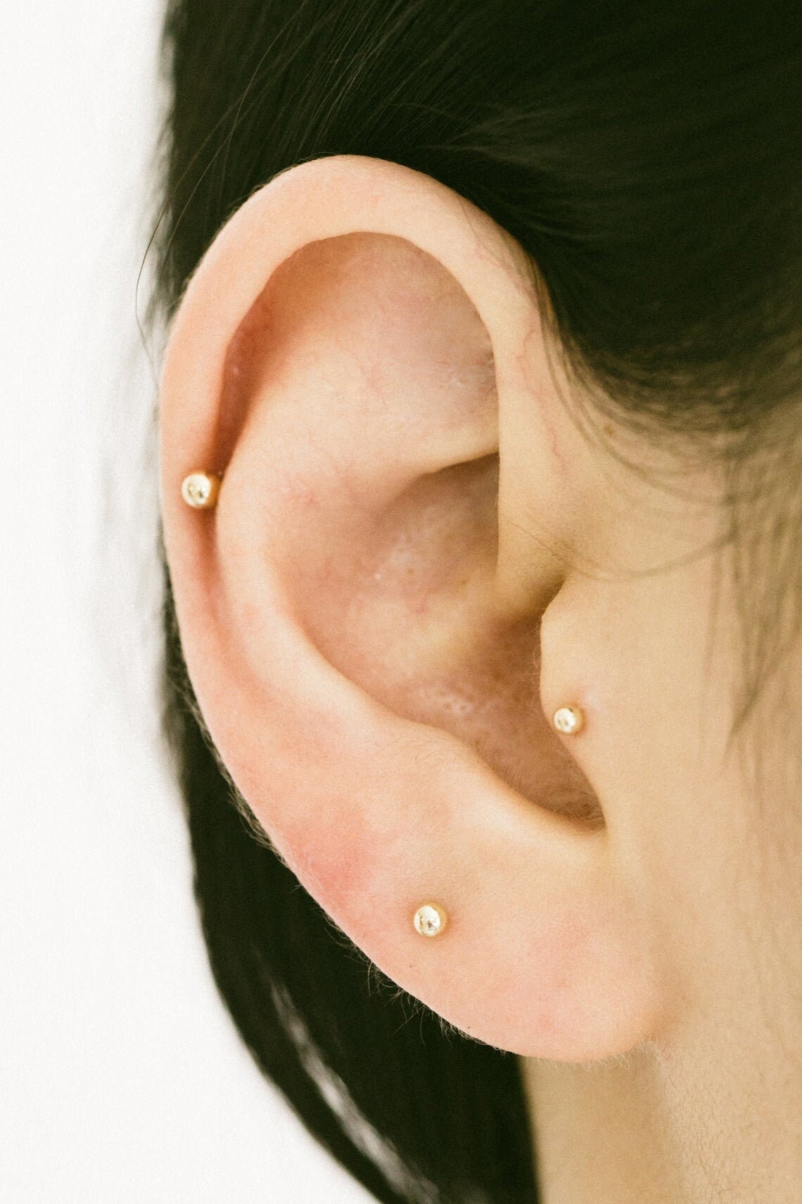 18g 16g 14K White Rose Gold Tragus Cartilage Inner Conch Helix - Etsy