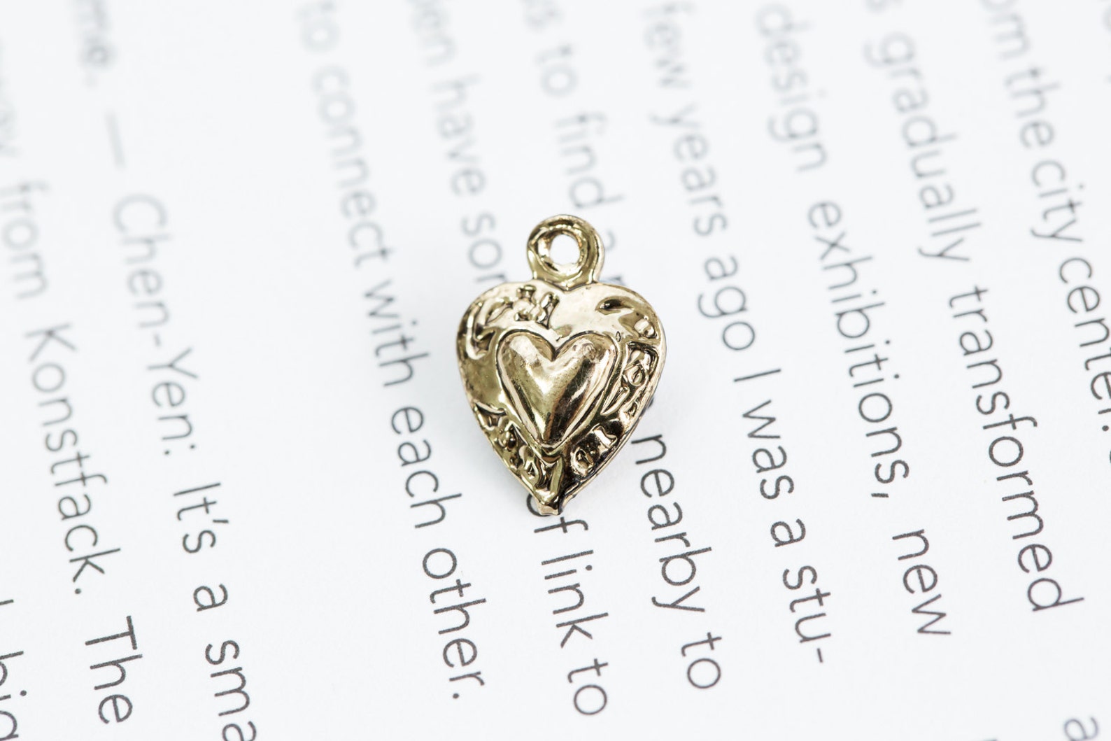 Heart Charmheart Heart Pendant Brass Charm Beading | Etsy