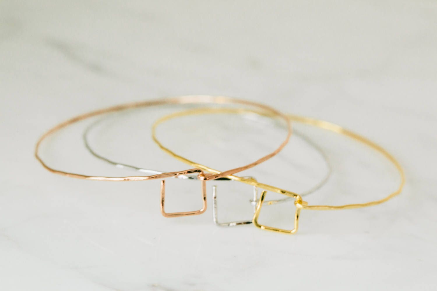 Hammered Square Cube Rectangle Blank Wire Wrap Around Bangle - Etsy