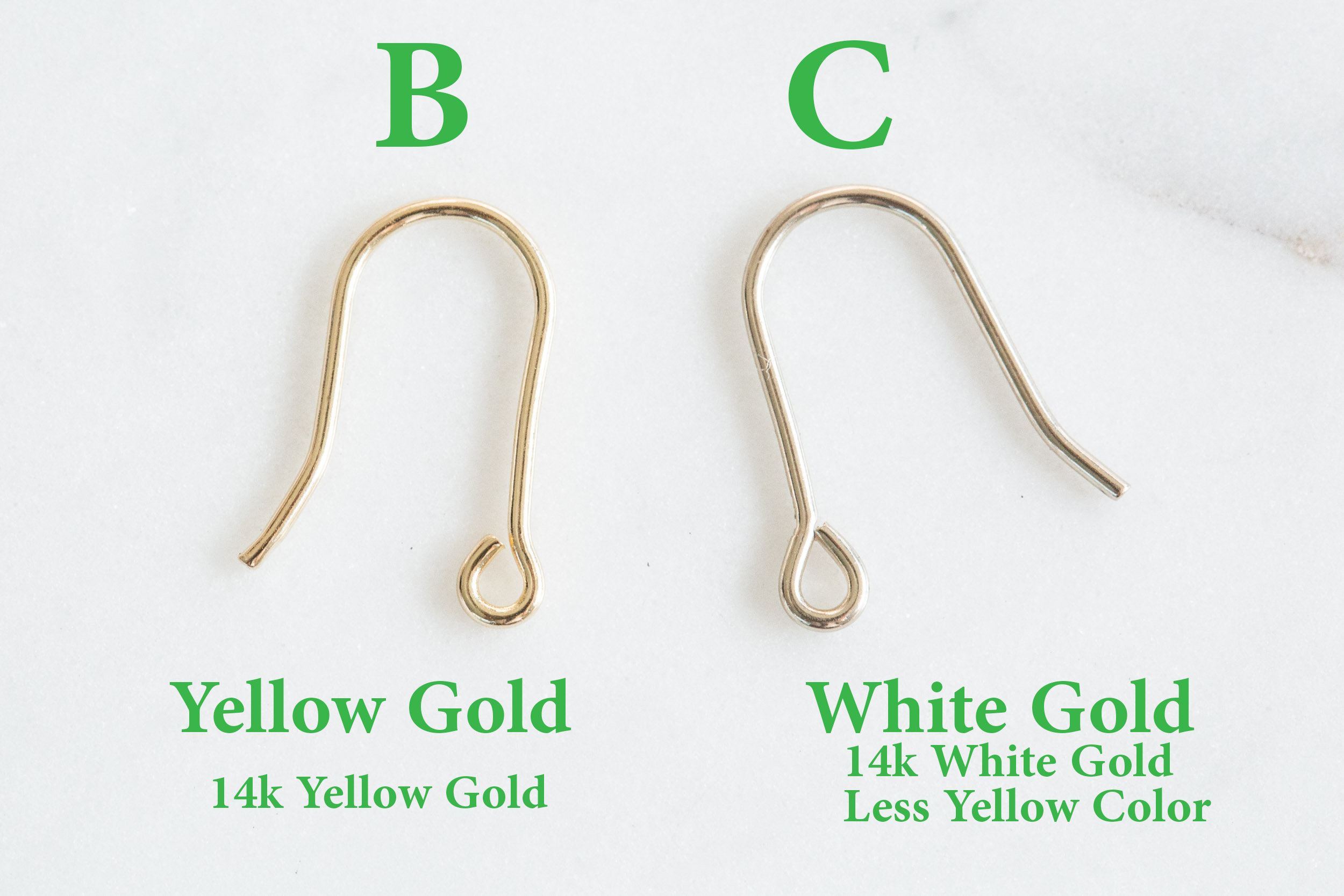 14k Real Solid Gold Round Drop Dangle Fish Hooks Hoop Ear Studs Earring ...