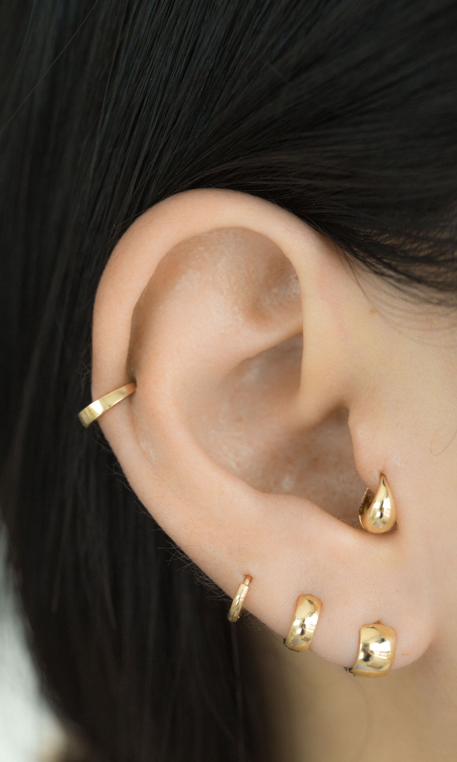 14k Gold Anti Tragus Cartilage Forward Helix Inner Conch Lobe | Etsy