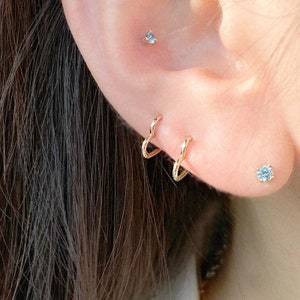 14K 18k Solid Gold Minimalist Heart Tragus Cartilage Snug Rook Helix ...