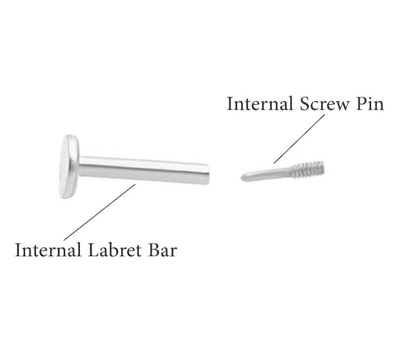 925 Sterling Silver Flat Back Internally Threaded Labret Post Backing ...