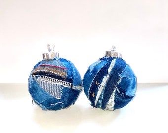 Denim Christmas Ornaments - Etsy