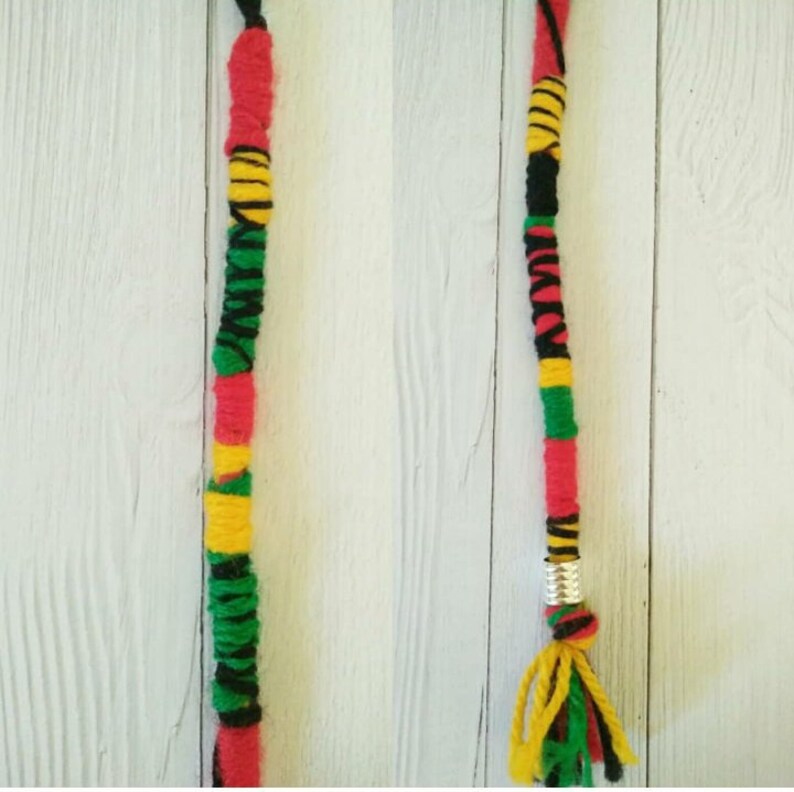 1 "rasta" Hair Wrap *braid-in (12")- Hand Made Hair Wrap Extension ...