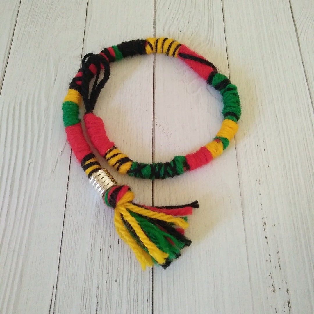 1 "rasta" Hair Wrap *braid-in (12")- Hand Made Hair Wrap Extension ...