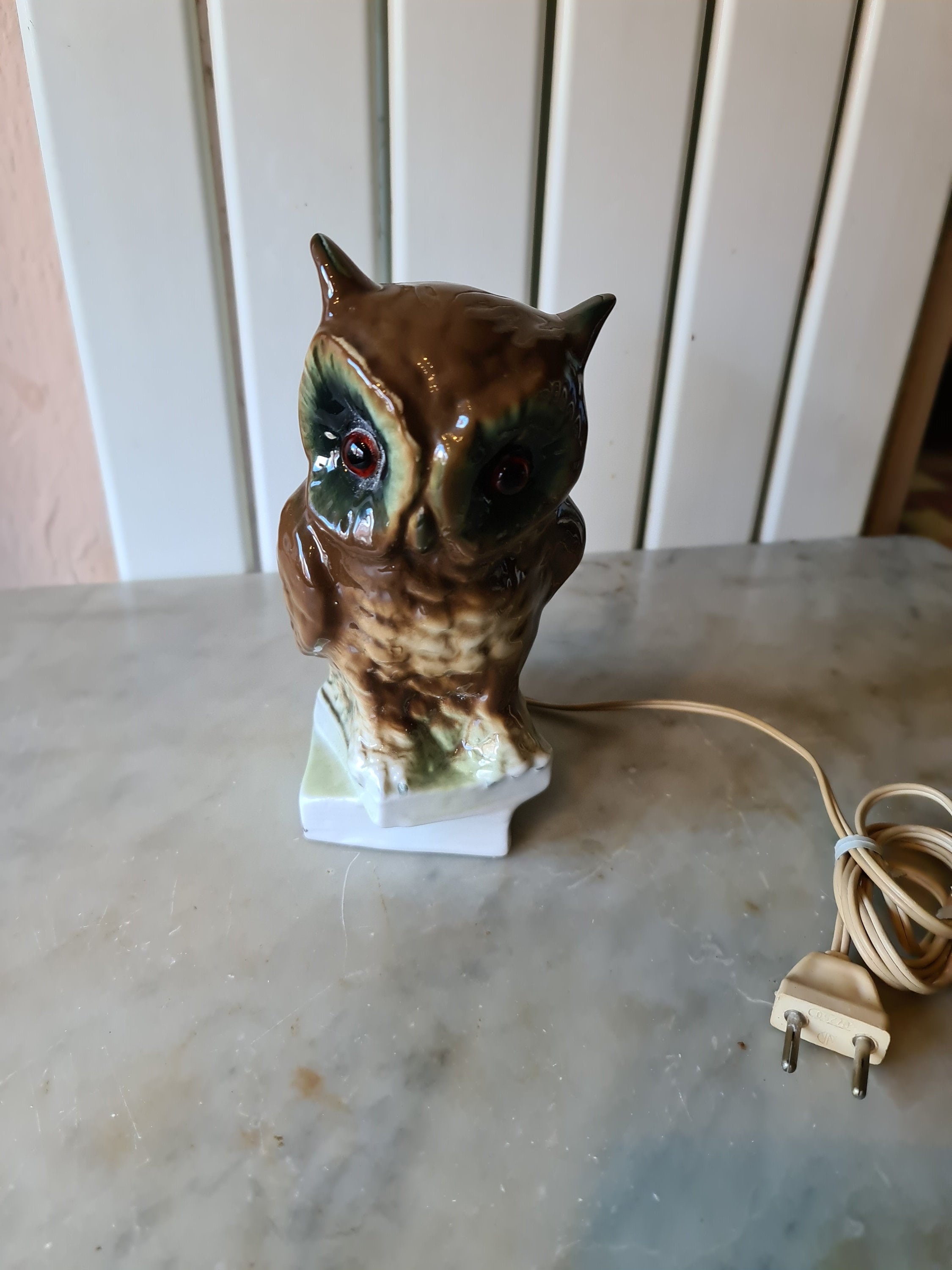 Vintage ceramic Owl night light