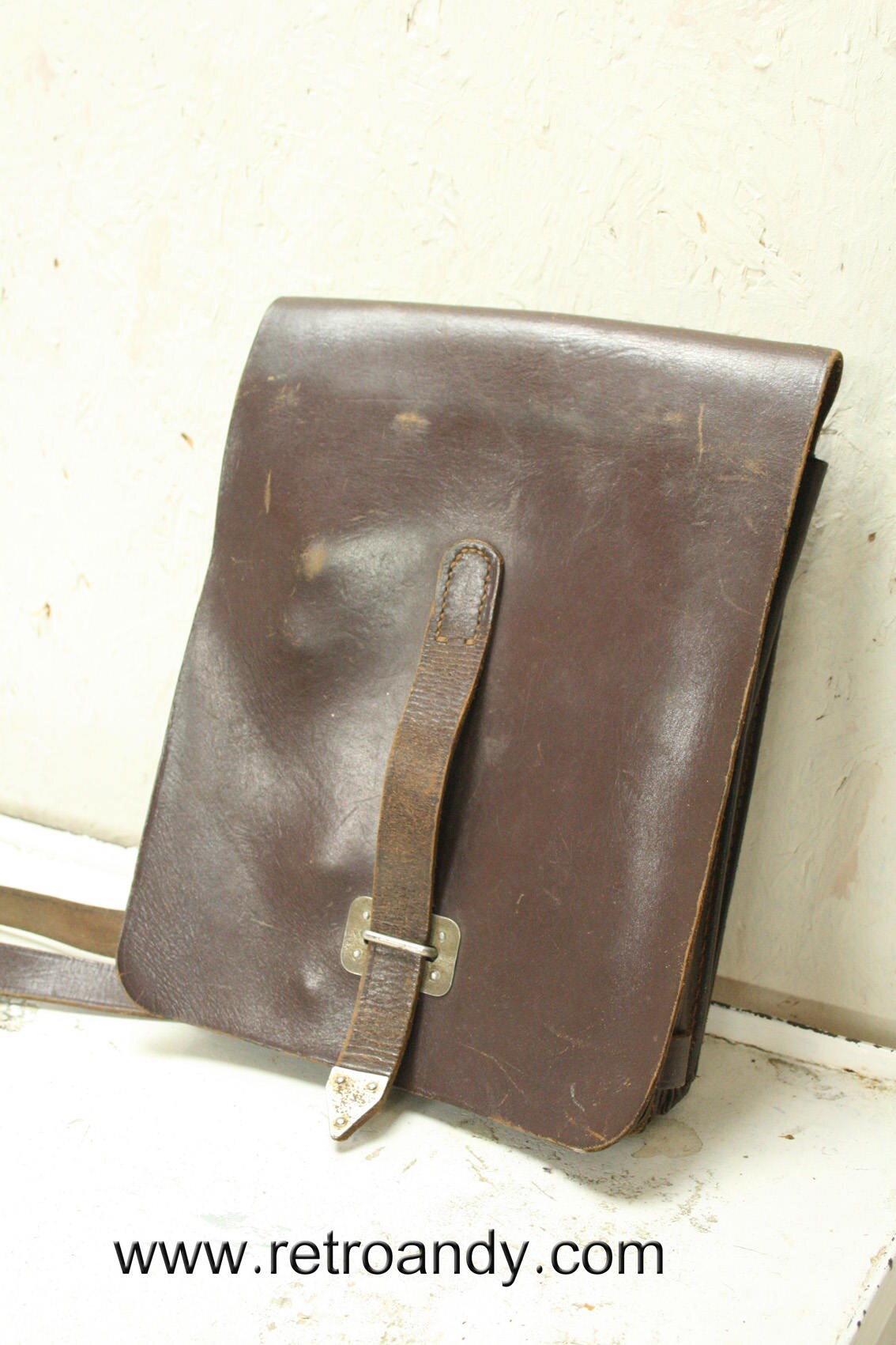 Vintage leather map or ordnance bag